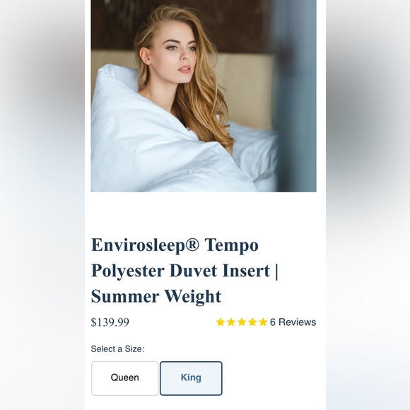 Tempo | Bedding | King Envirosleep Tempo Polyester Duvet Insert Summer ...